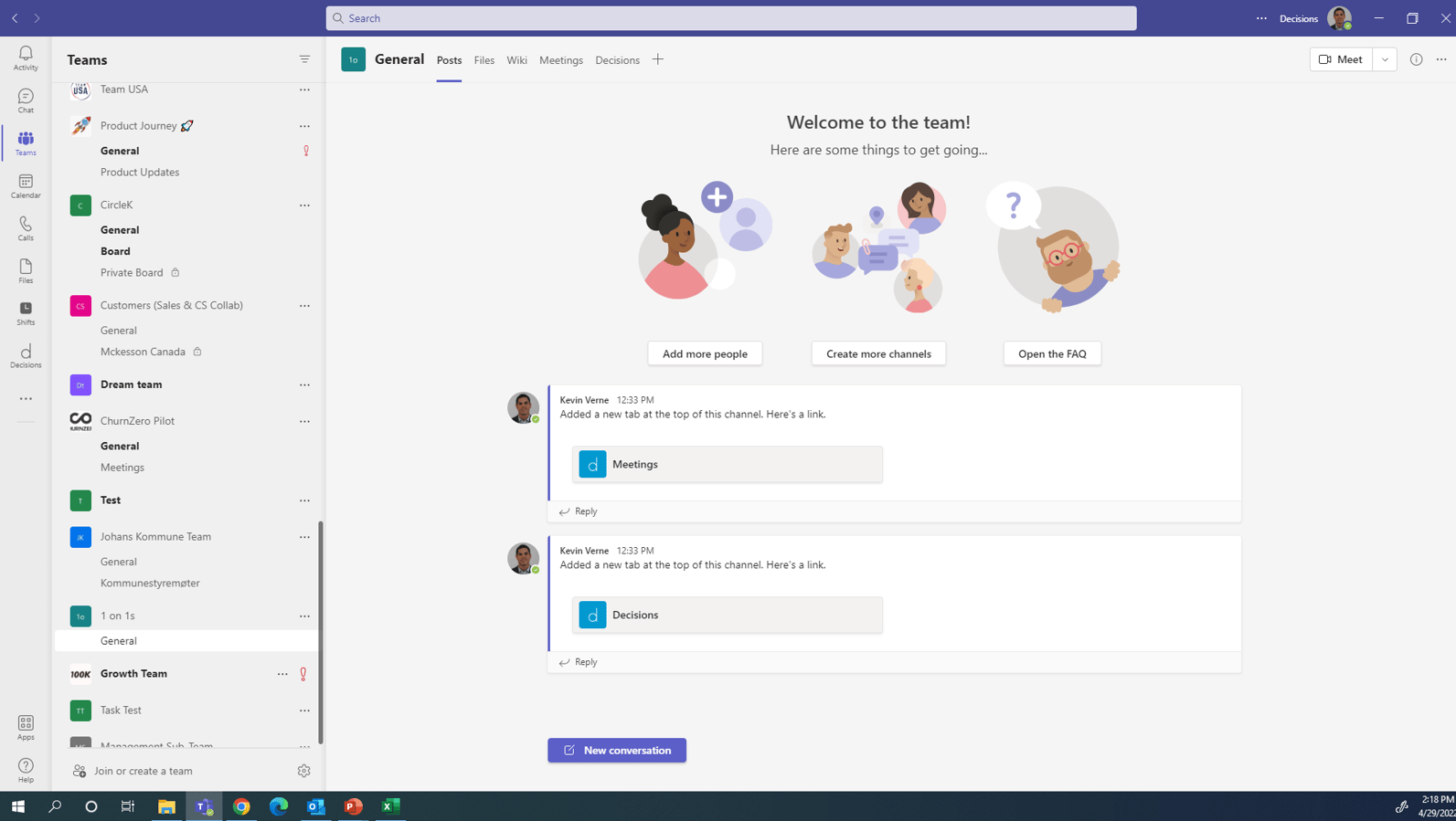 Add Decisions to Microsoft Teams